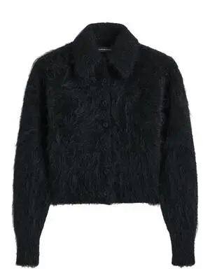Scanlan Theodore Brushed Mohair Shirt Cardigan - Black