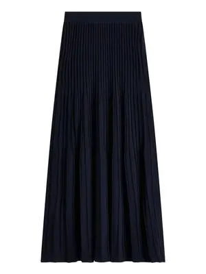 Scanlan Theodore Pleated Knit Midi Skirt - Navy