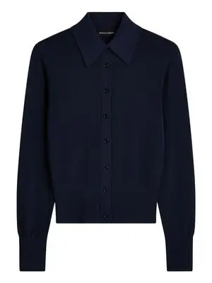 Scanlan Theodore Pleated Shirt Cardigan - Navy