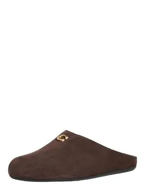 COACH Sculpted C Soft Mules - Chocolate Suede