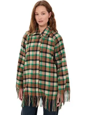 Rodebjer Yuna Short Check Jacket - Nutty/leaf Green