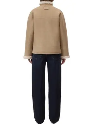 Closed Shearling Lined Jacket - Beige