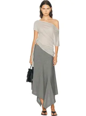 ST. AGNI Fine Jersey Off-shoulder Top - Soft Ash