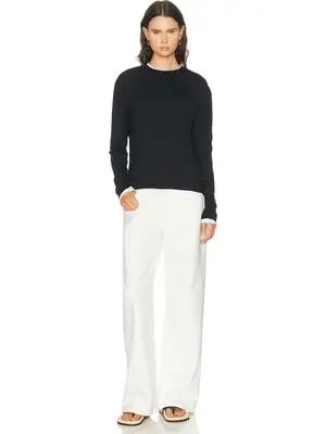 TOTEME Classic Long Sleeve Tee - Black