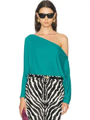 Françoise Devon Draped Off-shoulder Top - Teal