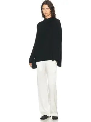 TOTEME Draped Jersey Blouse - Black