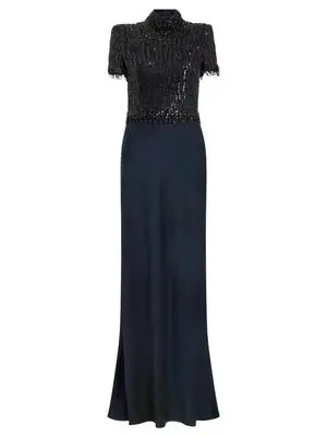 Jenny Packham Jenny Packham Trinity Maxi Dress With Sequin Embellishment Blue