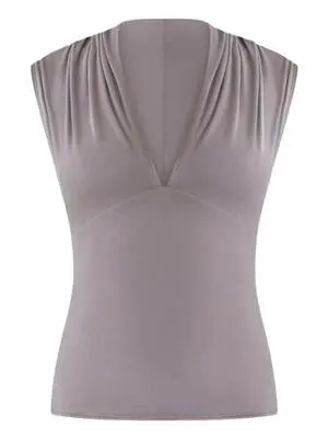 BELLE ANNA Twyla V-neck Top - Grey