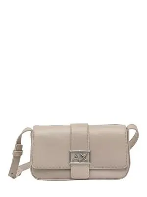 Armani Exchange Logo Plaque Crossbody Bag - Neutrals