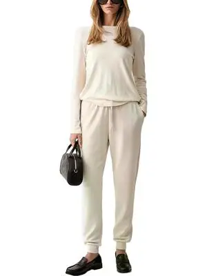 Armani Exchange Rhinestone Logo Track Pants - Neutrals