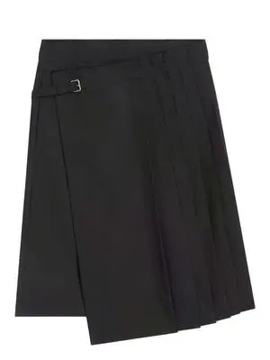 Dries Van Noten Pleated Wool Kilt - Black