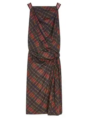 Dries Van Noten DRIES VAN NOTEN Plaid Midi Dress Black