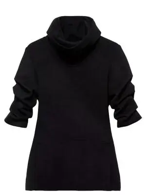 7 For All Mankind Mini Ruched High-neck Dress - Black