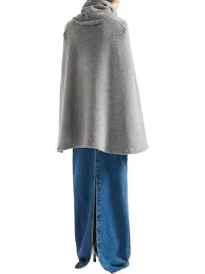 7 For All Mankind High-neck Knitted Shawl-style Sweater - Grey