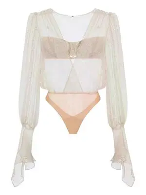 ELISABETTA FRANCHI ELISABETTA FRANCHI Bodysuit With Micro-Polka Dot Print