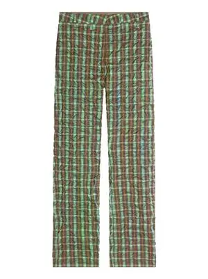 DRIES VAN NOTEN Dries Van Noten Belted Seersucker Checkered Pants