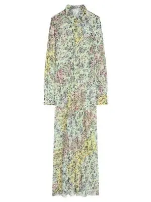 Dries Van Noten Floral Patchwork Shirt Dress - Green