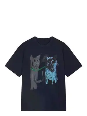 JNBY Graphic Print Cotton T-shirt - Blue