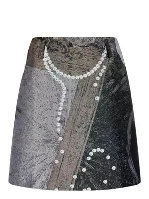 JNBY Jacquard A-line Mini Skirt - Black