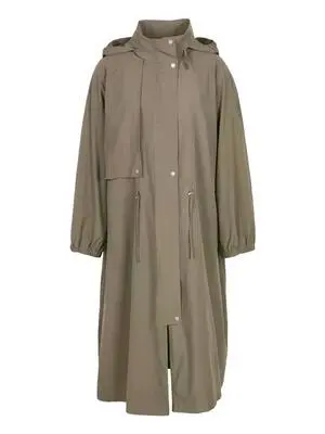 LESS LESS Drawstring Hooded Trench Coat