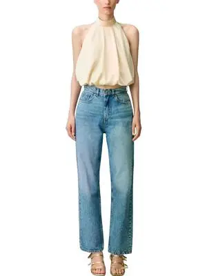 Claudie Pierlot Claudie Pierlot Halter-Neck Bubble-Hem Top Neutrals