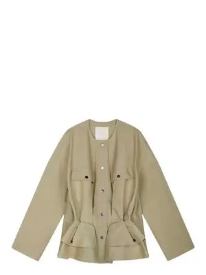 JNBY JNBY Draped Waist Cotton Jacket Green