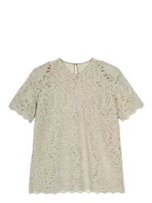 JNBY JNBY Short-Sleeved Lace T-Shirt Neutrals