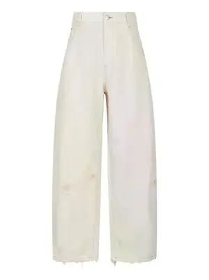 CROQUIS Distressed Curved-leg Trousers - Neutrals