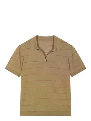 JNBY Striped Polo-collar T-shirt - Green
