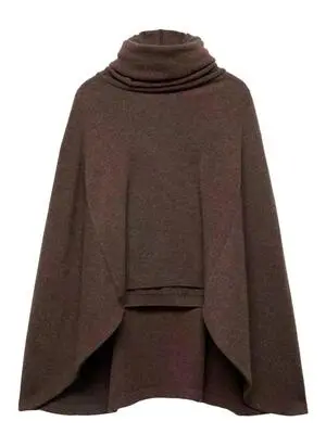7 For All Mankind High-neck Shawl-sleeve Sweater - Brown