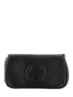Gucci Soho Chain Leather Medium Crossbody Bag - Black