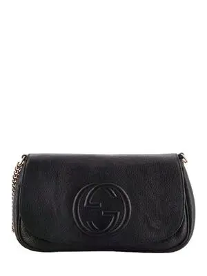 Gucci Soho Chain Leather Bag - Black