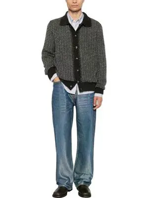 AMARANTO Patterned Knit Cardigan - Brown