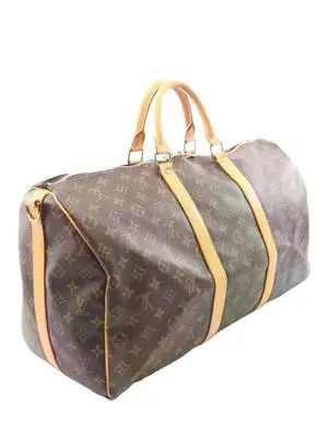 LOUIS VUITTON Keepall Bandoulière Monogram Boston Bag - Brown
