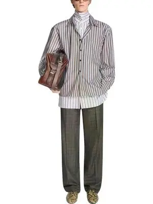 Dries Van Noten Double-layer Cotton Shirt - Brown