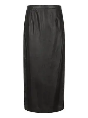 LESS Laser-cut H-silhouette Midi Skirt - Black