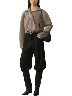 LESS Wide-leg Cropped Trousers - Black