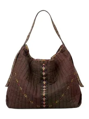 BA&SH Ba&Sh Large Lenny Quilted Embroidered Tote Bag