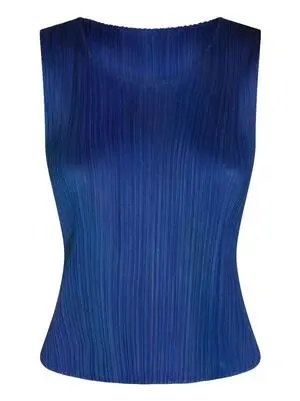 Issey Miyake Sleeveless Pleated Top - Blue