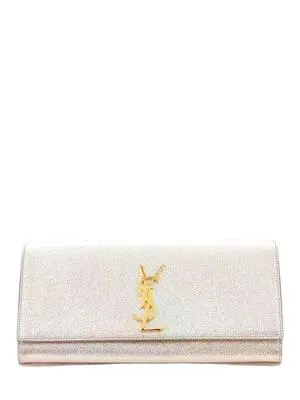 Saint Laurent SAINT LAURENT Monogram Clutch Bag Silver