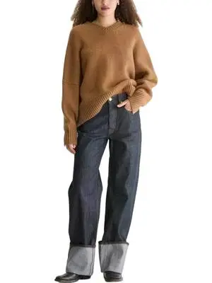 BELLEROSE V-neck Dropped-shoulder Sweater - Brown