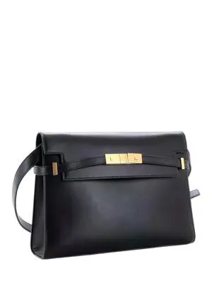 Saint Laurent Saint Laurent Manhattan Leather Medium Shoulder Bag Black