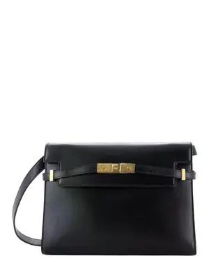 Saint Laurent Manhattan Leather Medium Shoulder Bag - Black