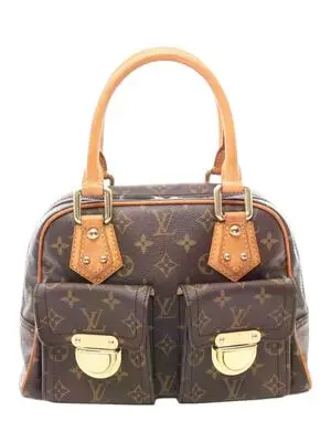 LOUIS VUITTON Monogram Manhattan Pm Tote Bag - Brown