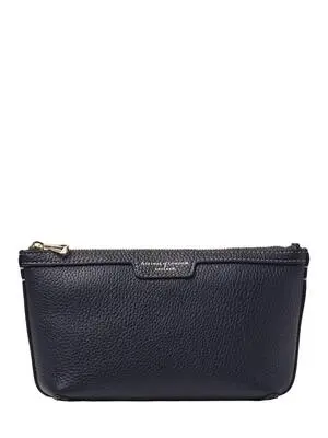 ASPINAL OF LONDON Leather Hudson Cosmetics Bag - Navy