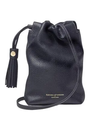ASPINAL OF LONDON Leather Soho Cross-body Pouch - Navy