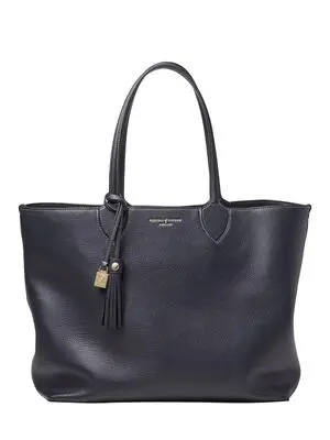 ASPINAL OF LONDON Leather Hudson Tote Bag - Navy