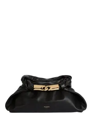 Balmain Small Lambskin Dinner At 8 Shoulder Bag - Black
