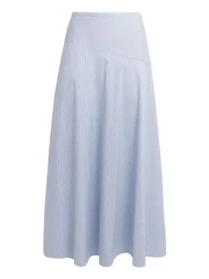 Theory Asymmetrical Stripe Midi Skirt - Blue
