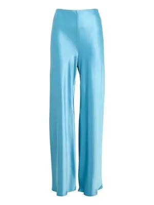 LESET Satin Barb Wide-leg Trousers - Blue